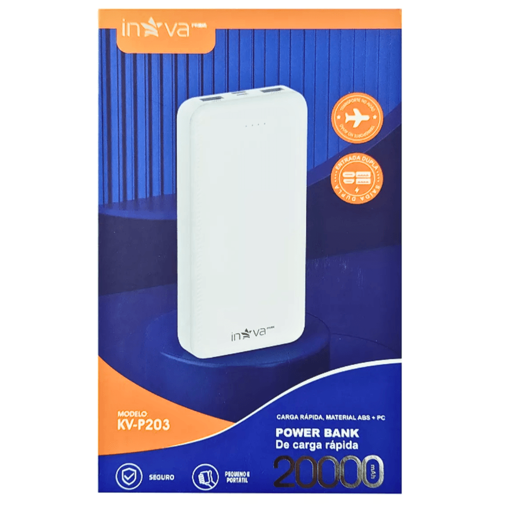 Power Bank INOVA 20 000mah KV P203 Atacadista De Power Banks Power Bank INOVA 20 000mah KV P203 Atacadista De Power Banks