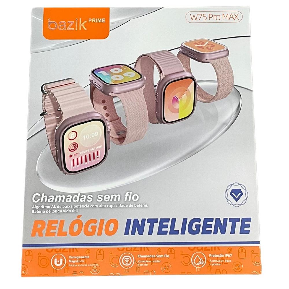 Relógio Digital Smartwatch + 4 Pulseiras - Basik W75 Pro Max