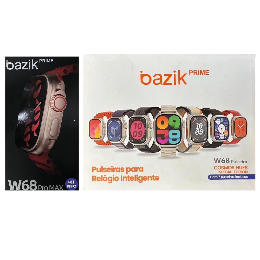 Relógio Digital Smartwatch + 7 Pulseiras - Basik W68 Pro Max