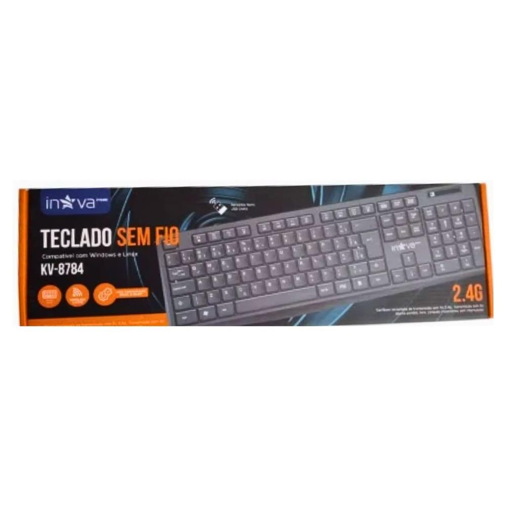 Teclado INOVA - SEM FIO - KV-8784 : INFORMÁTICA - TECLADOS - SEM FIO