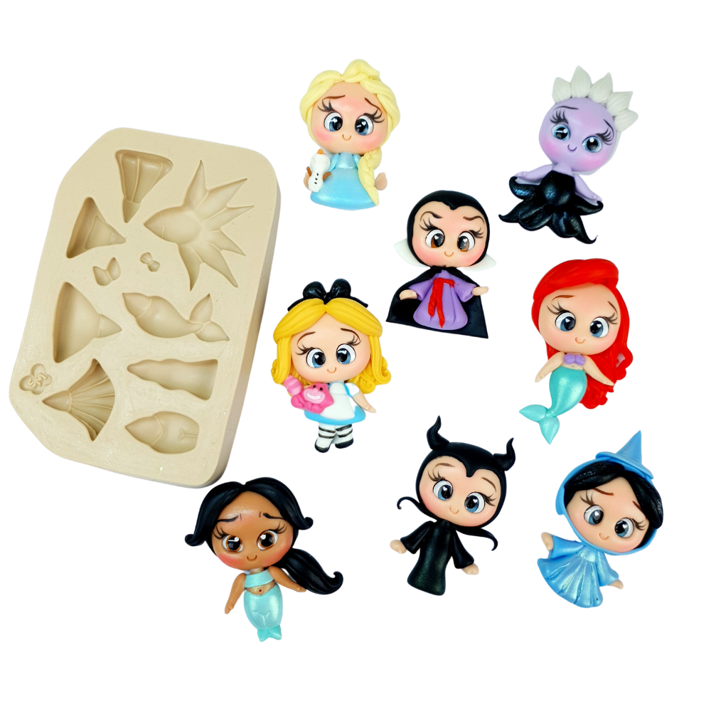 Molde De Silicone Fabrica De Apliques Princesas 1 Moldes De
