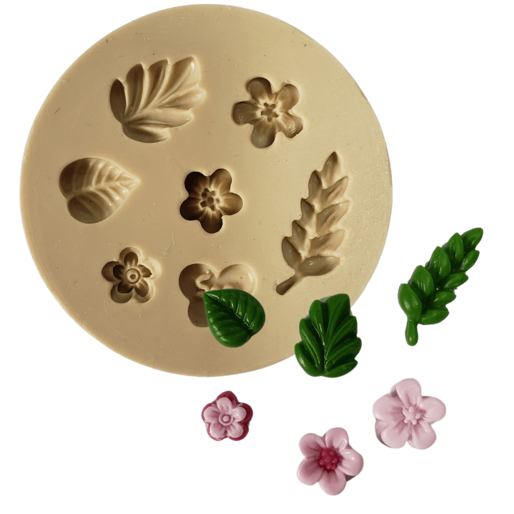 Molde de Silicone Micro flores e folha : Moldes de Silicone Para ...