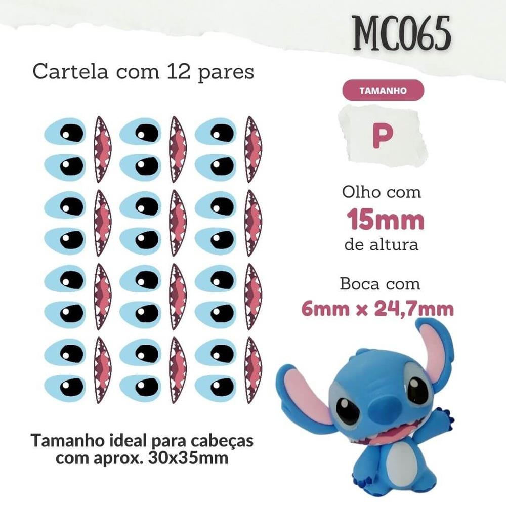 Olhos Resinado - Olhos stitch olho e boca P - 15mm : Olhos Resinados ...
