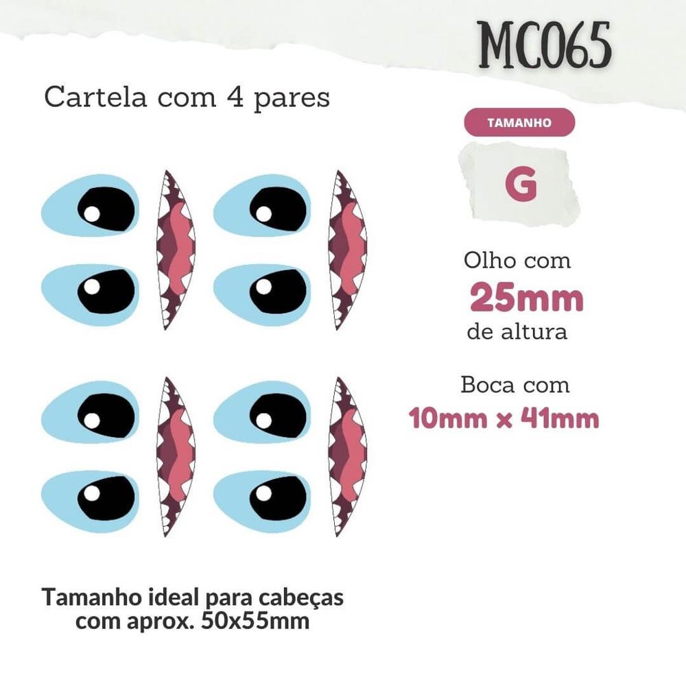 Olhos Resinados - Olhos stitch olhos e bocas G - 25mm : Olhos Resinados ...
