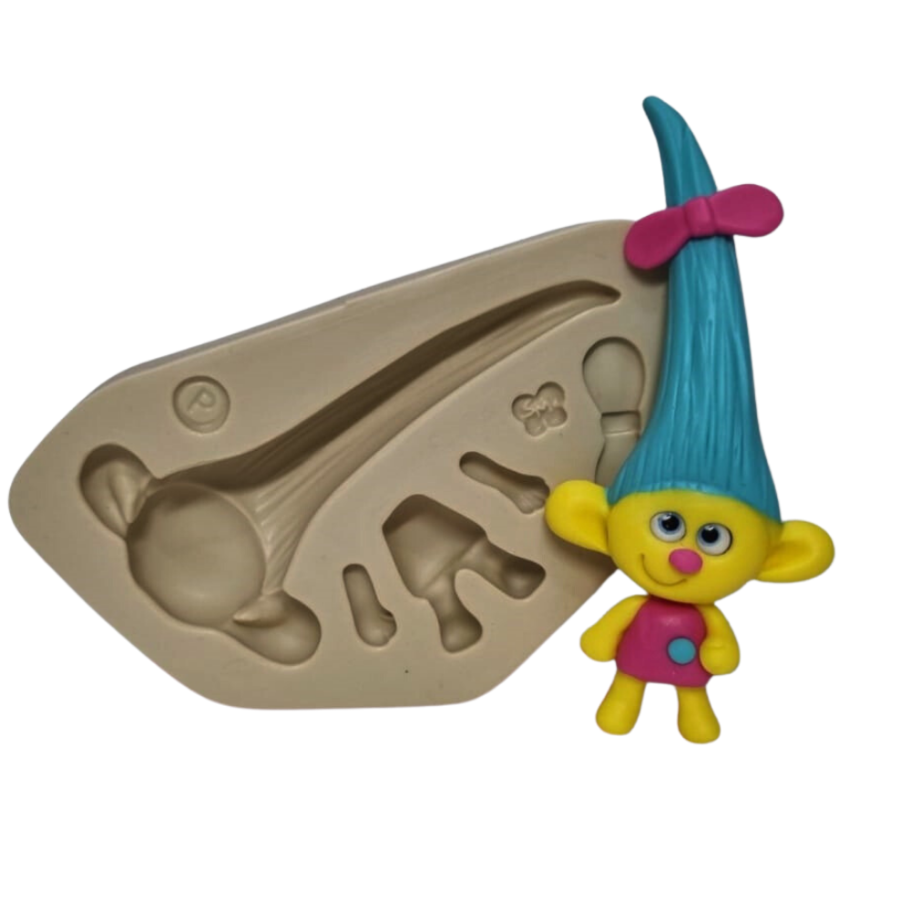 Trolls Paixão Amarelo - P : Moldes de Silicone : Simone Moldes