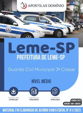 Apostila Prefeitura de Leme - SP 2023 Guarda Civil Municipal 3ª Classe ...