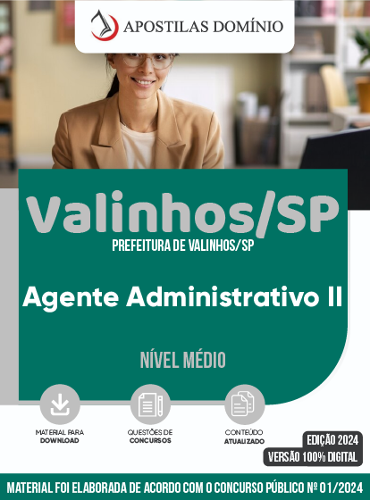 Apostila Prefeitura de Valinhos/SP 2024 Apostila Prefeitura de Valinhos/SP 2024