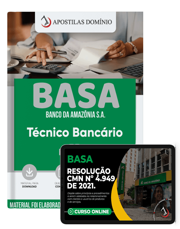 Combo Digital BASA 2024 - Técnico Bancário : Apostila BASA 2024